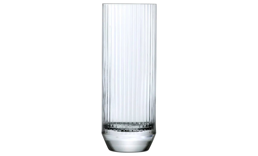 Ribbed Collins Glass, Nude, 14.5oz | Collins & Coupe