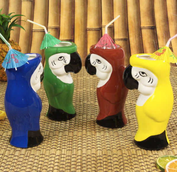 Parrot Tiki Mug (Assorted Colors) | Collins & Coupe