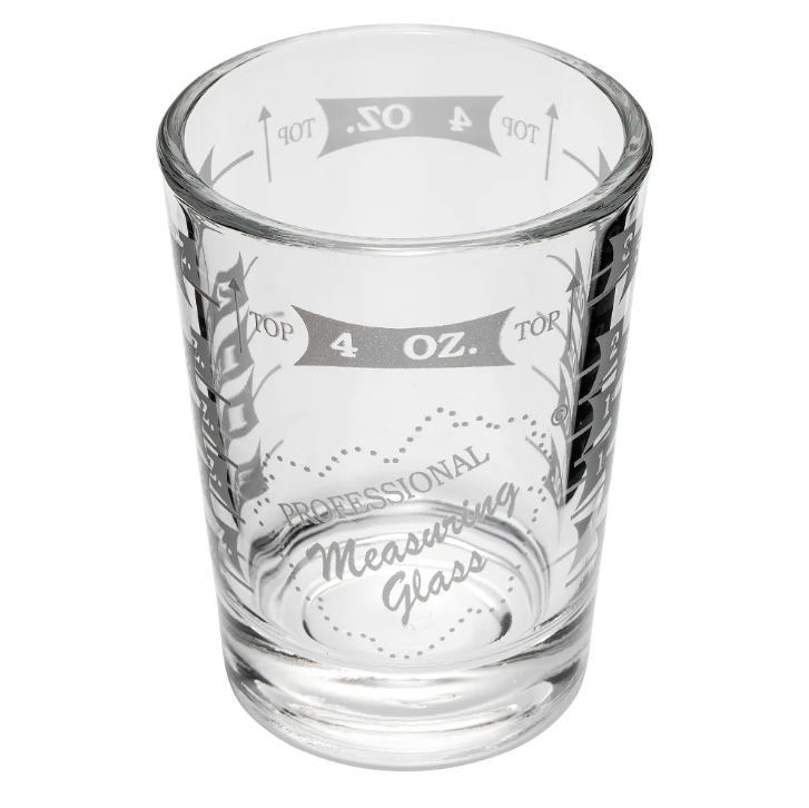 Glass Measuring Jigger, 4oz | Collins & Coupe