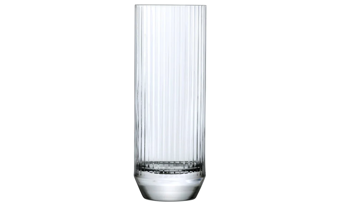 Ribbed Collins Glass, Nude, 14.5oz | Collins & Coupe