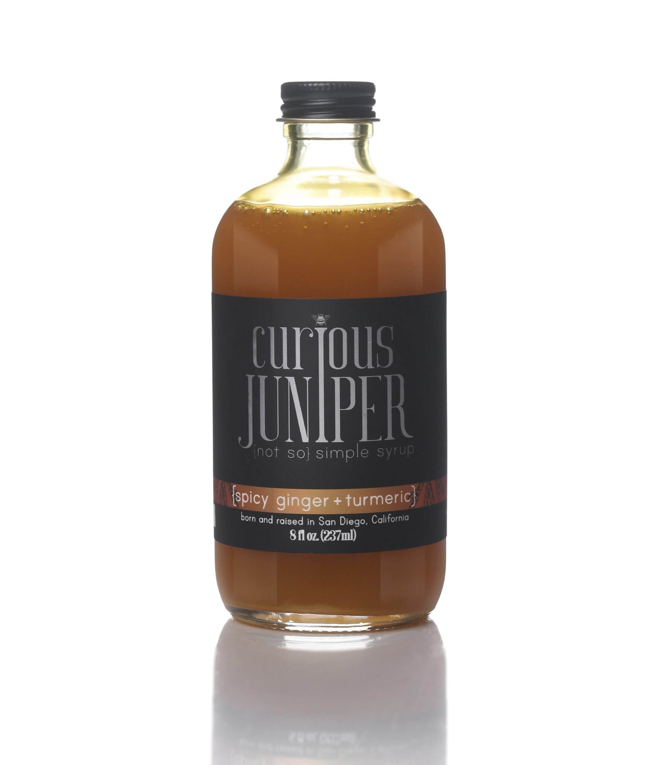 Curious Juniper Spicy Ginger + Turmeric Syrup, 8oz | Collins & Coupe