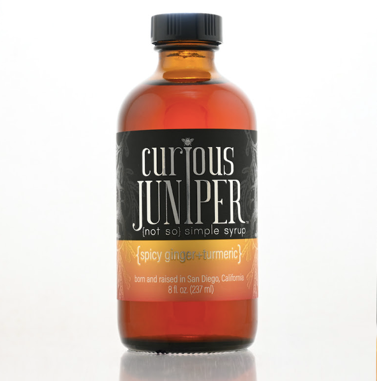 Curious Juniper Spicy Ginger + Turmeric Syrup, 8oz | Collins & Coupe