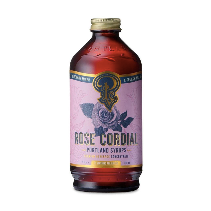 Portland Syrups Rose Cordial Syrup, 12oz. | Collins & Coupe